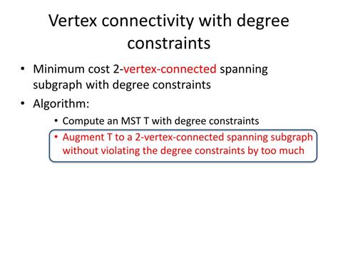 Ppt Network Design With Degree Constraints Powerpoint Presentation