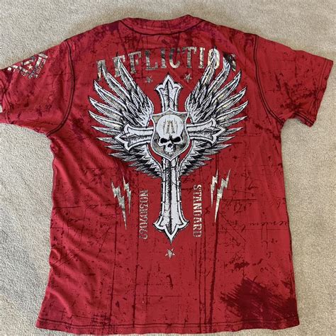 Rare Vintage Red Affliction Tshirt Size Xxl Fits Depop