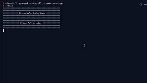 Github N Waii Terminalsnakegame A Snake Game Completely Made In The Terminal With C