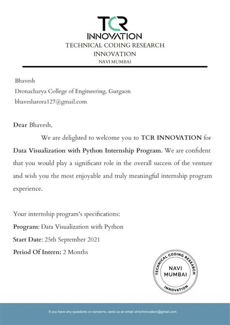 Bhavesh Arora On Linkedin Intern2021 Internship Tcrinnovation Tcr
