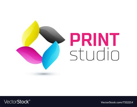 Print Studio Logo CMYK Logo Royalty Free Vector Image
