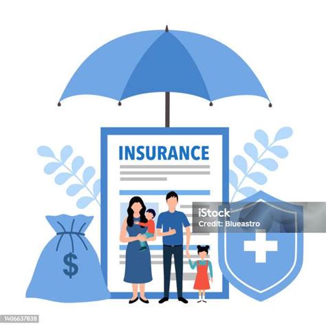 보살핌 안전 보안 및 보호에 관한 가족 보험의 우산 방패 생명 또는 건강 보험 개념 보험에 대한 스톡 벡터 아트 및 기타 이미지 보험 문서 선택 Istock