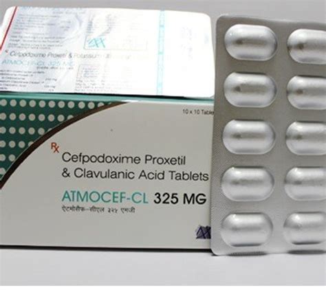 Atmocef Cl Cefpodoxime Proxetil Clavulanic Acid Tablet 325mg At ₹ 212