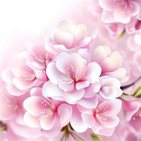 Premium Ai Image Pink Cherry Blossom Background