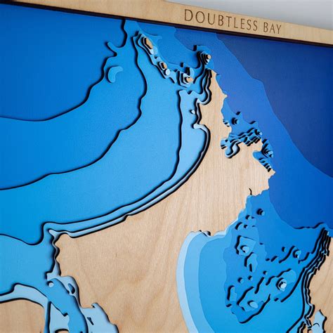 Doubtless Bay Wooden Depth Map — Medium Tides Out Maps Tides Out Maps