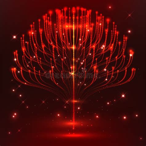 Big Data Visualization Bright Red Technology Background Visual Presentation On Big Data