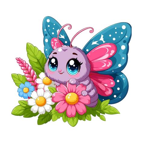 Premium Vector Cute Moth Vector Cartoon Illustration