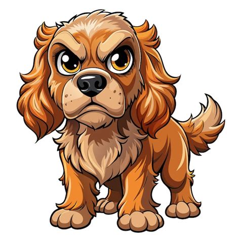 Adorable Cartoon Cocker Spaniel Vector Art Looks Angry Premium Ai Generated Vector