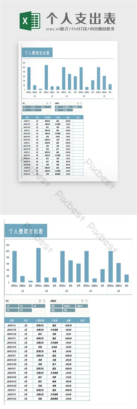 Personal Expenditure Calculator Excel Template Excel XLSX Template Free Download Pikbest