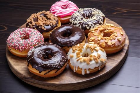 Premium Photo Assorted Sweet Donuts