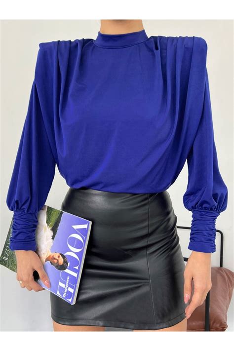 Modamorfo Omuzları Vatkalı Kolu Büzgülü Bluz Fiyatı Yorumları Trendyol