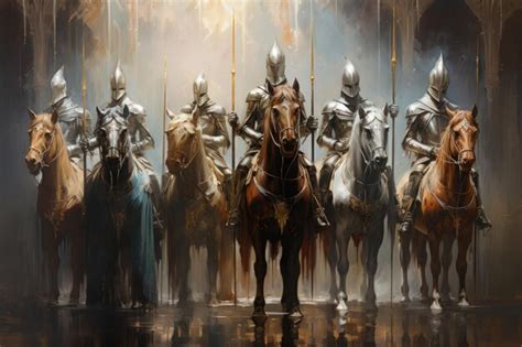 Premium Ai Image Noble Knights Clad In Shining Armor Generative Ai