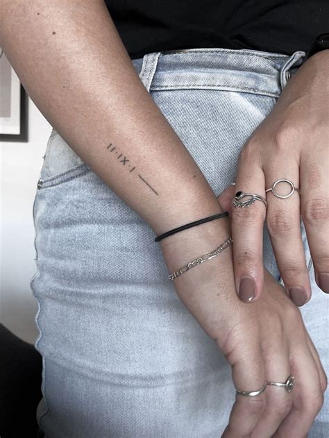 Roman Numerals Fineline Tattoo Tattoos For Women Flowers Roman Numeral Wrist Tattoo Roman