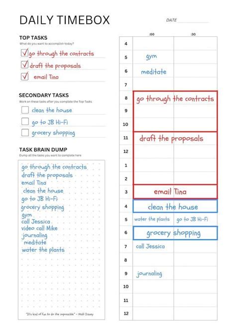 Effortless Time Management System Daily Complete Timebox Planners For