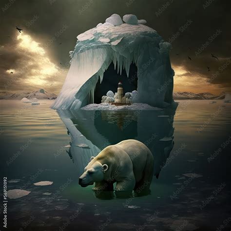 AI El Calentamiento Global en Imágenes Una Mirada a la Crisis Climática Stock Illustration