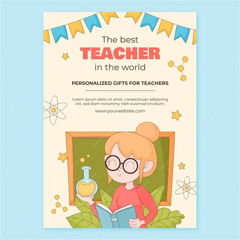 Free Vector Hand Drawn Teacher Career Poster Template