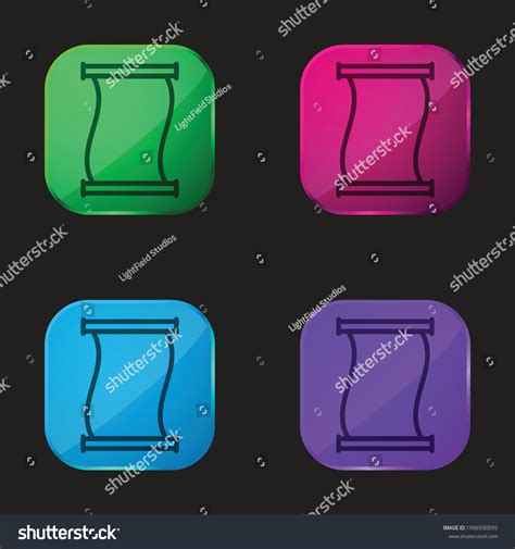 Ancient Paper Scroll Outline Four Color Stock Vector Royalty Free 1996930595 Shutterstock