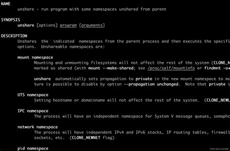 unshare unshare 失败 无效的参数 unshare user csdn博客