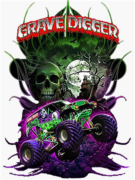 Grave Digger Monster Jam Monster Truck Classic Sticker For Sale By Gonicadan Redbubble