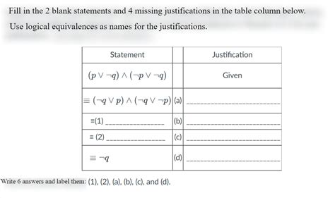 Solved Fill In The Blank Statements And Missing Chegg