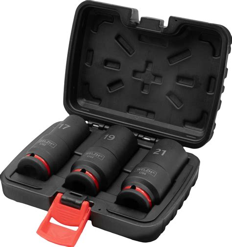 3 Piece Weighted Deep Impact Socket Set 17 Mm 19 Mm And 21 Mm German 3 Piece Weighted Deep Impact Socket Set 17 Mm 19 Mm And 21 Mm German