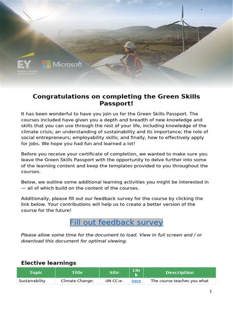 Green Skills Passport Reflection Pdf Résumé Brainstorming
