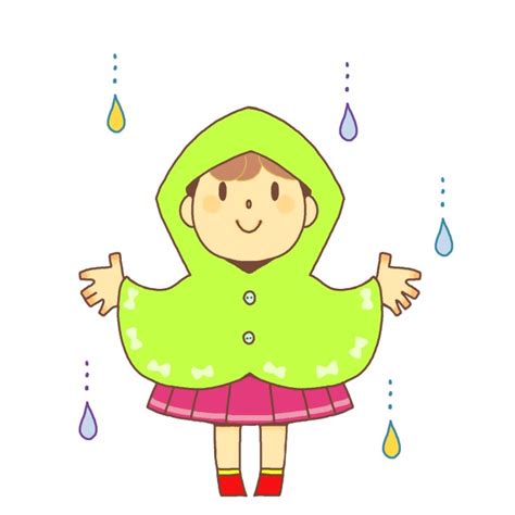 レインコートの女の子 無料イラスト素材素材ラボ