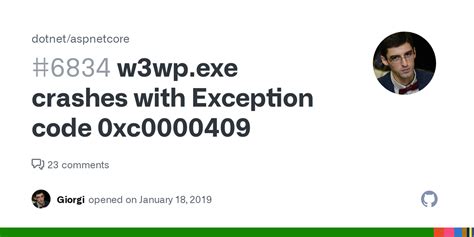 W3wpexe Crashes With Exception Code 0xc0000409 · Issue 6834 · Dotnet