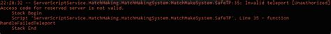 Invalid Teleport Unauthorized Access Code For Reserved Server Is Not