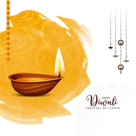 해피 디왈리 힌두교 문화 축제 우아하고 아름다운 배경 무료 벡터