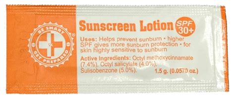 100 Sunscreen Lotion Packets Survivals Creed Llc