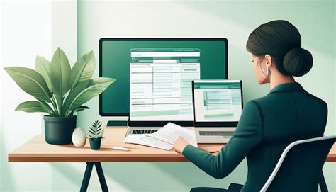 Remote Work On Digital Billing Plants And Clean Workspace Premium AI