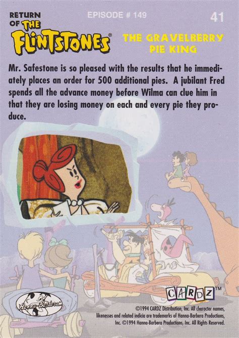 Toys And Stuff CARDZ 1994 Return Of The Flintstones Cards 36 42 The
