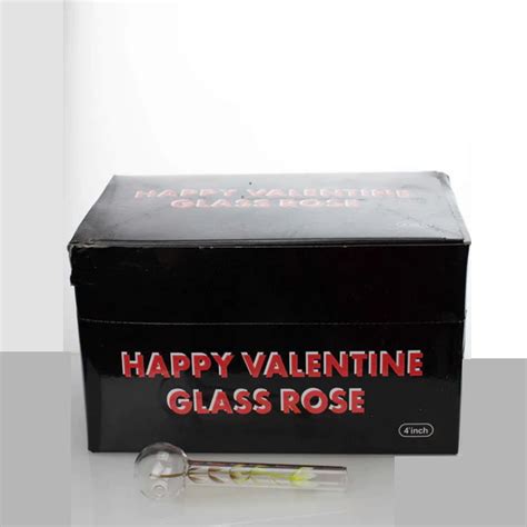 Happy Valentine Glass Rose Smoke And Vape Distributor