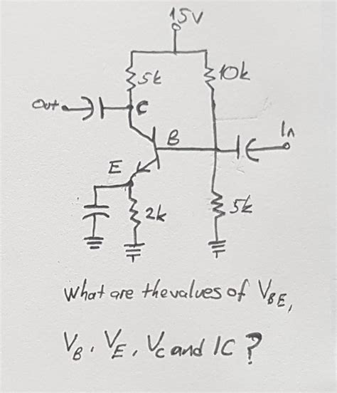 Solved What Are The Values Of VBE VB VE VC And IC Chegg