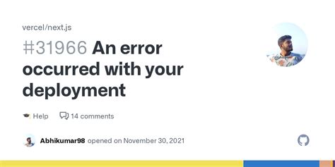 An Error Occurred With Your Deployment · Vercel Nextjs · Discussion