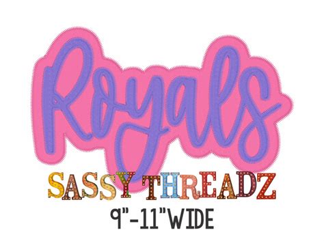 Royals Zig Zag Script Stacked Embroidery Download Sassy Threadz