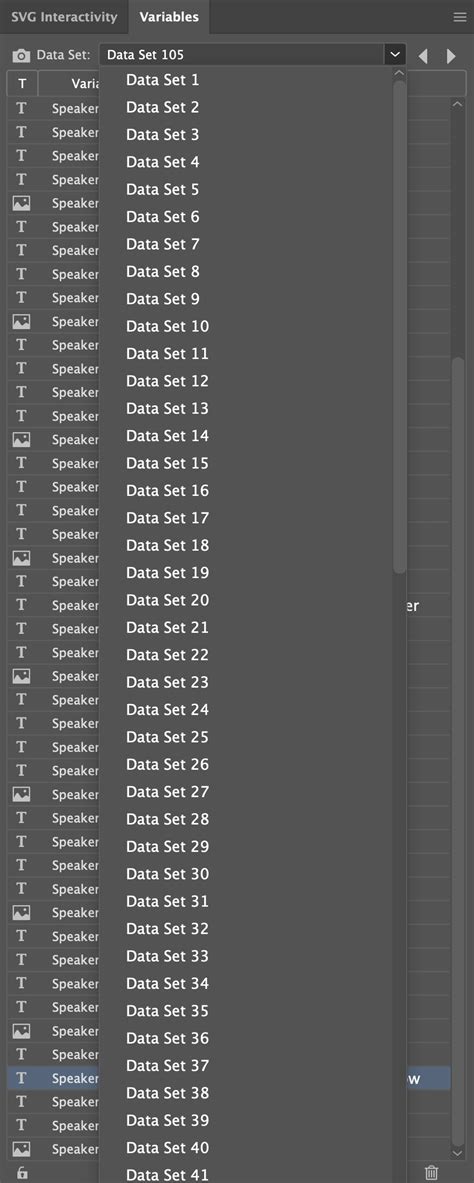 ability to link data set name upon csv import for variables panel