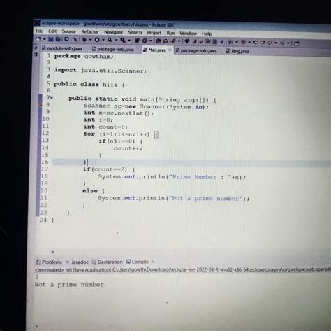 Ponne Gowtham On Linkedin Java Code Using For Loop Prime Numbers Code