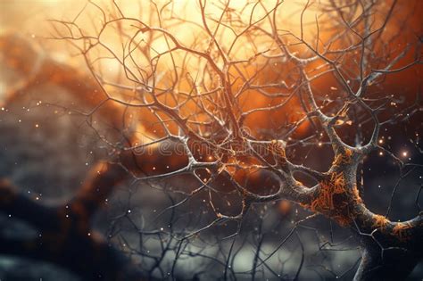 Ai Generative 3d Rendering Of Neuron Cell With Neurons In Brain