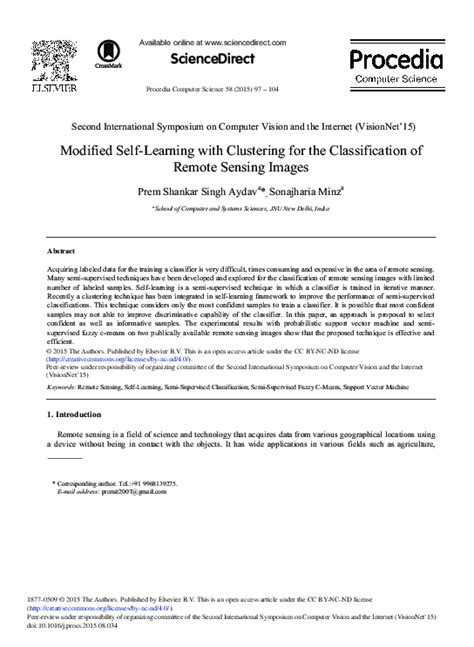 Pdf Modified Self Learning With Clustering For The Classification Of