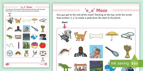 Split E E Phonics Maze Teacher Made Twinkl