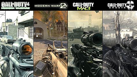 Call Of Duty 4 Mw Vs Mw2 Vs Mw3 Vs Ghosts Comparison Youtube