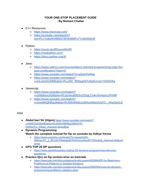 Placement Guide Pdf Applied Mathematics Algorithms
