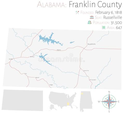 Mapa Del Condado De Franklin En Florida Ilustración del Vector
