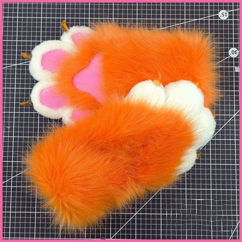 Orange Cosplay Fox Furry Fursuit Include Handpaws Feetpaws Etsy Uk
