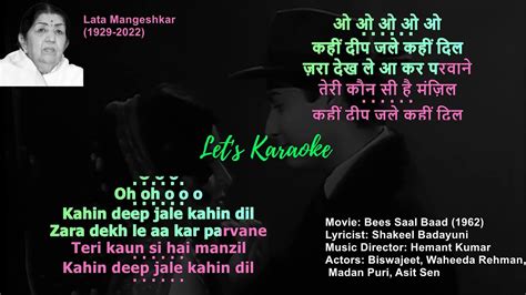 Kahin Deep Jale Kahin Dil Karaoke Karaoke Karaokesongs Youtube