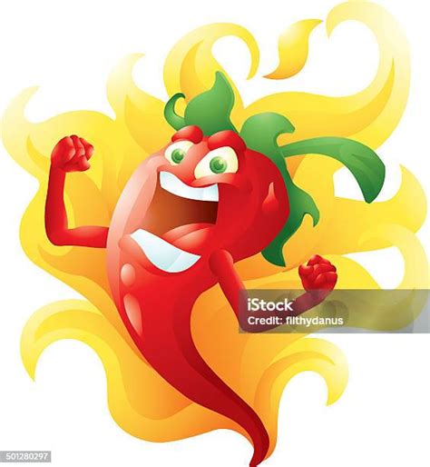 Cabai Merah Di Atas Kartun Api Ilustrasi Stok Unduh Gambar Sekarang Api Api Fenomena Alam