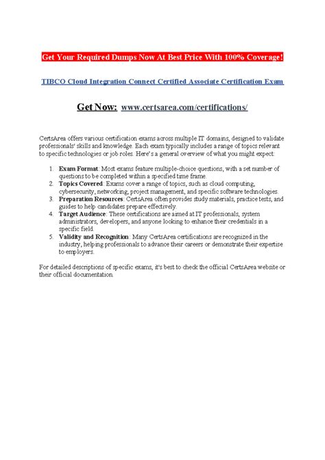 Tibco Cloud Integration Connect Certified Associate Certification Exam