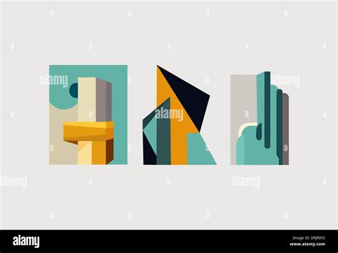 Minimalist Geometric Brutal Shapescolorful Basic Memphis Abstract Formsbauhaus Elements Art